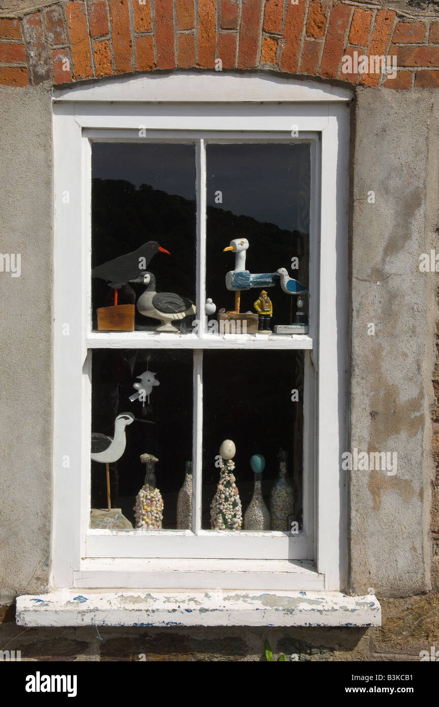 Cottage window display Kingsand Torpoint Cornwall Great Britain Europe ...