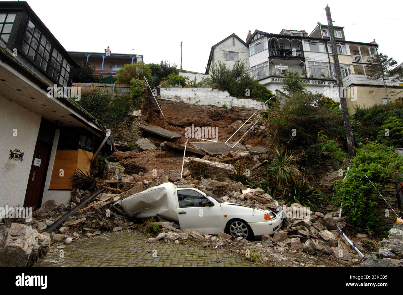 Landslip in Looe, Cornwall, Britain, UK Stock Photo - Alamy