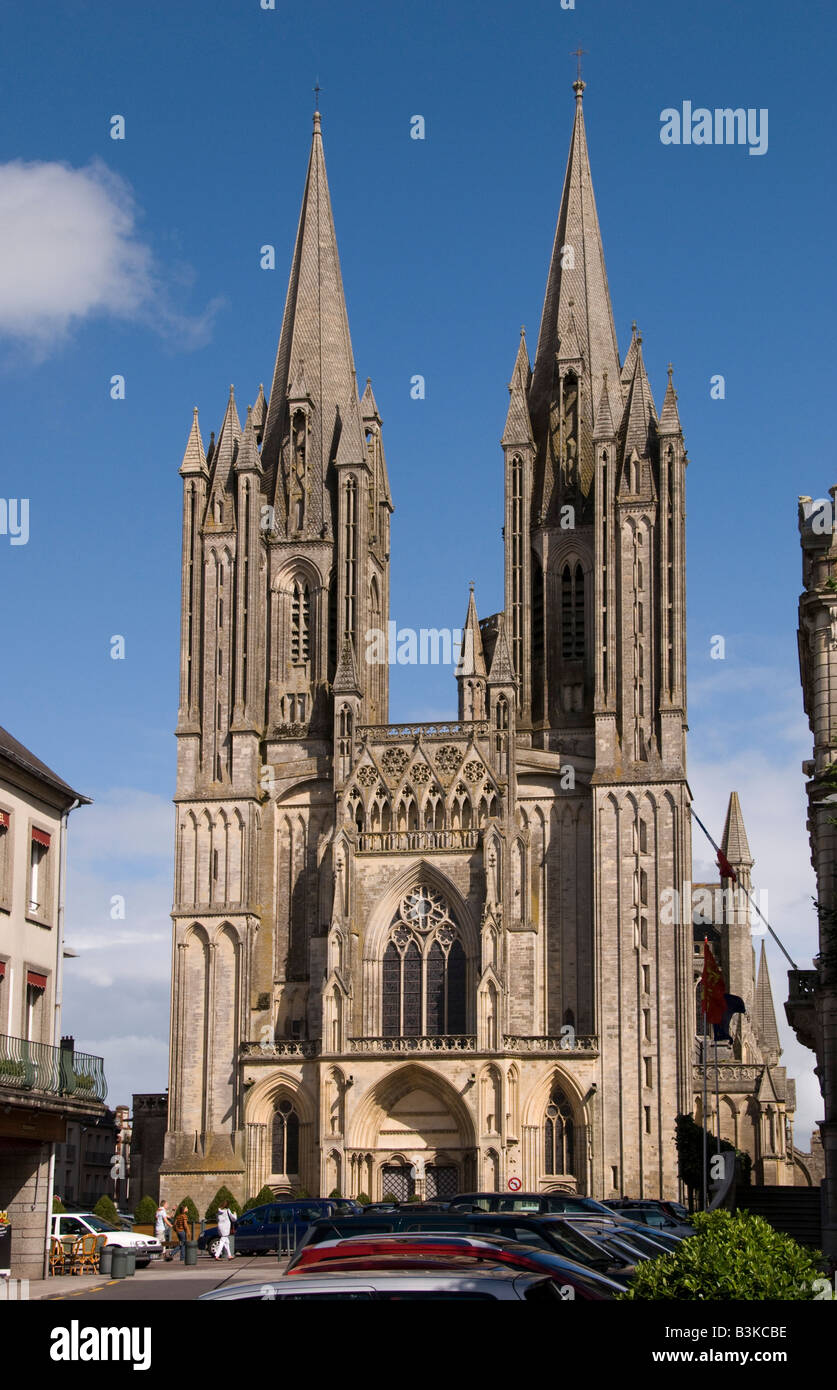 Coutances cathedral normandy france exterior hi-res stock photography ...
