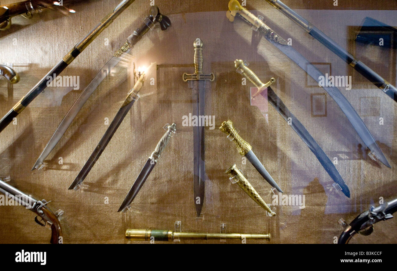 Collection of weapons, Bouboulina Family Museum, Spetses, Greece Stock ...