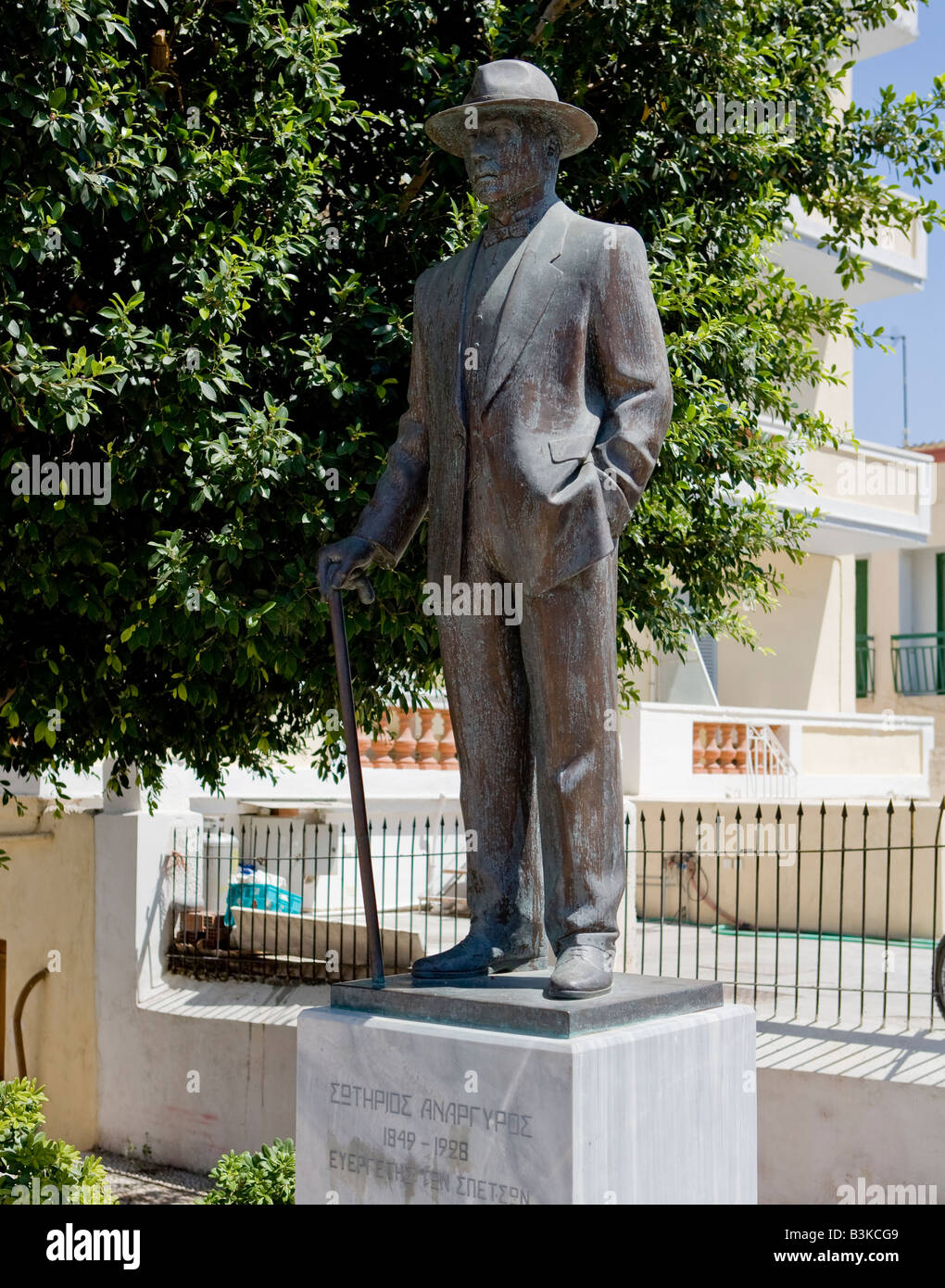 Bronze Statue Outside Bouboulina's Museum Spetses Greek Islands Hellas ...