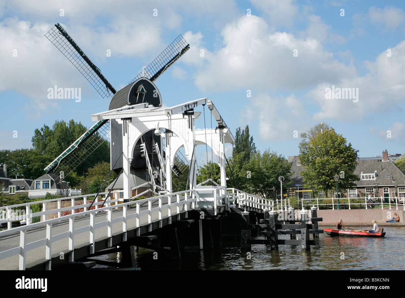 Bridge and Windmill, Leiden, Netherlands Stock Photo - Alamy