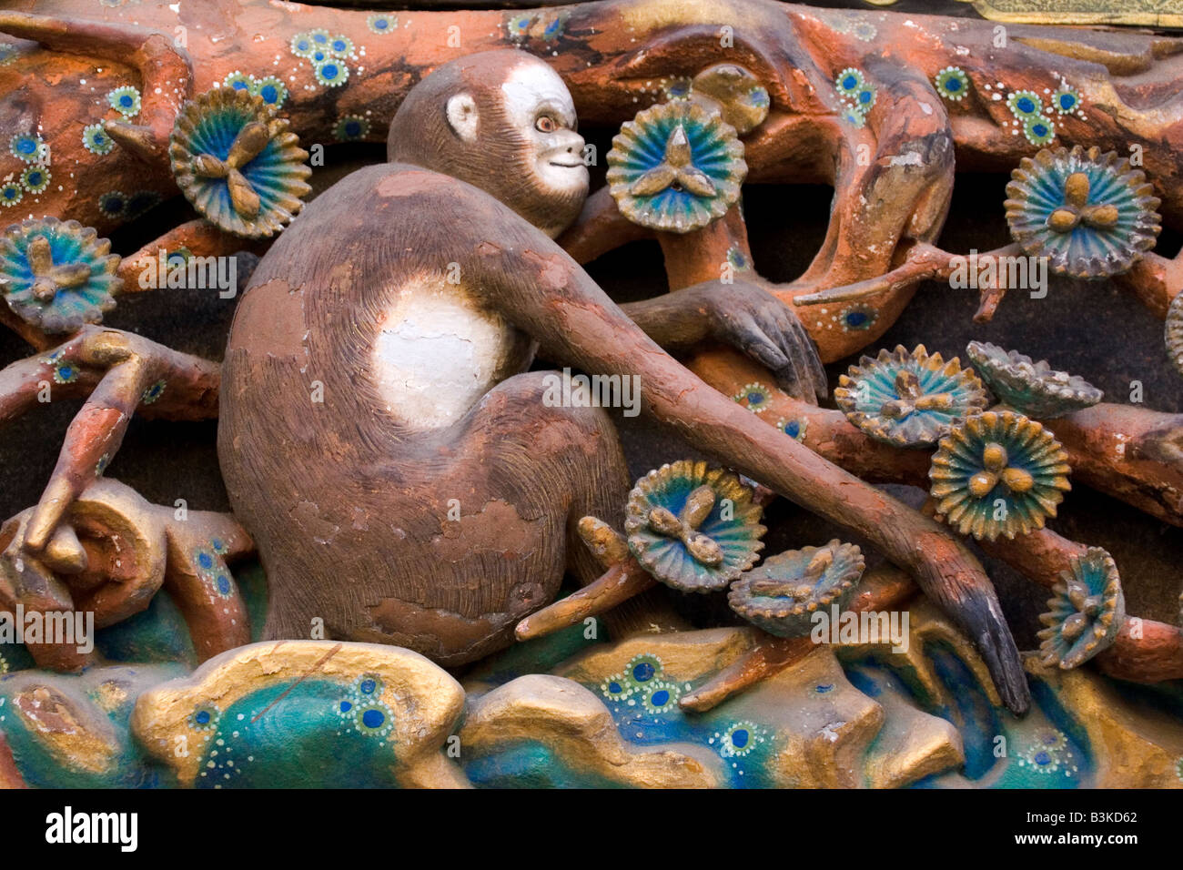 A frieze at the Tokugawa Ieyasu shrine, showing the one of the Wise ...