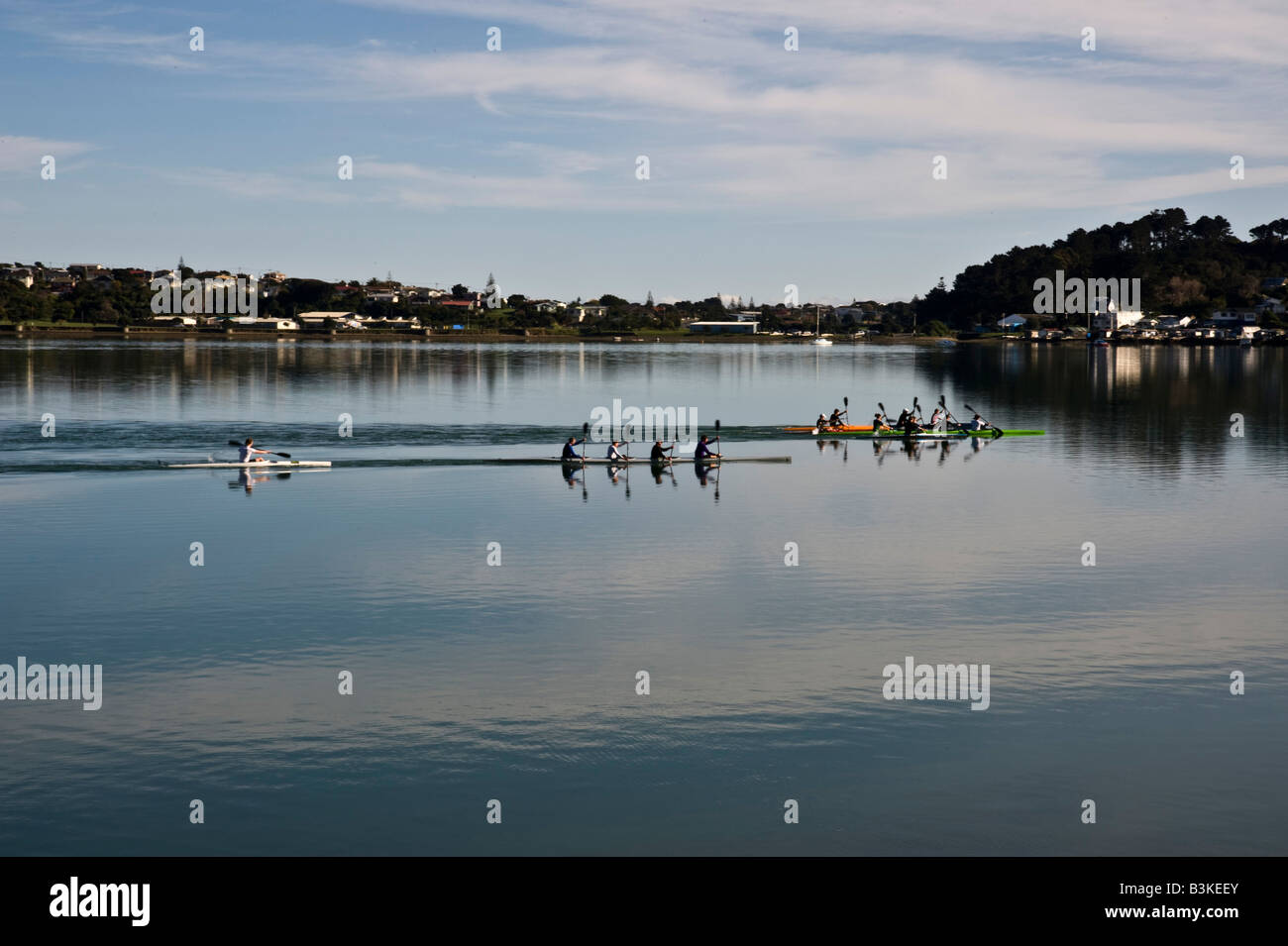 Canoists in the Paremata Inlet Paremata Porirual New Zealand Stock ...