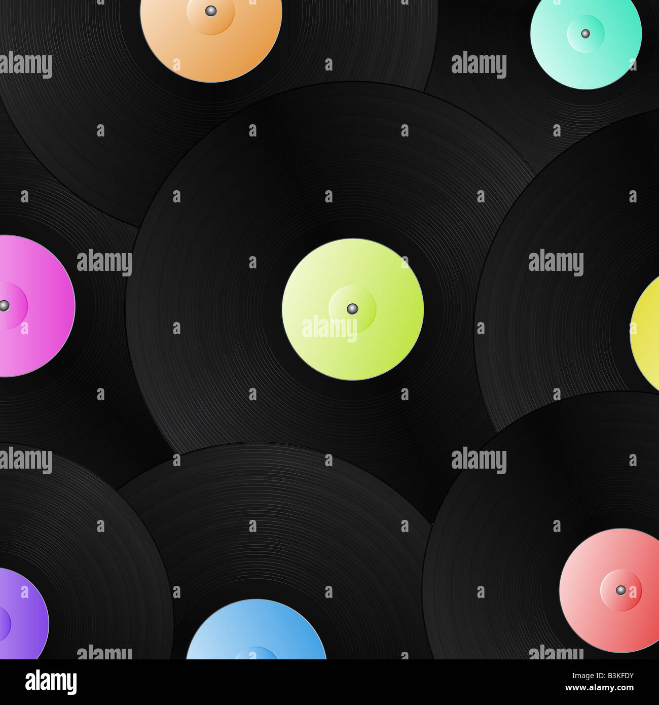 Vector illustration of a simple highly detailed vinyl records ...