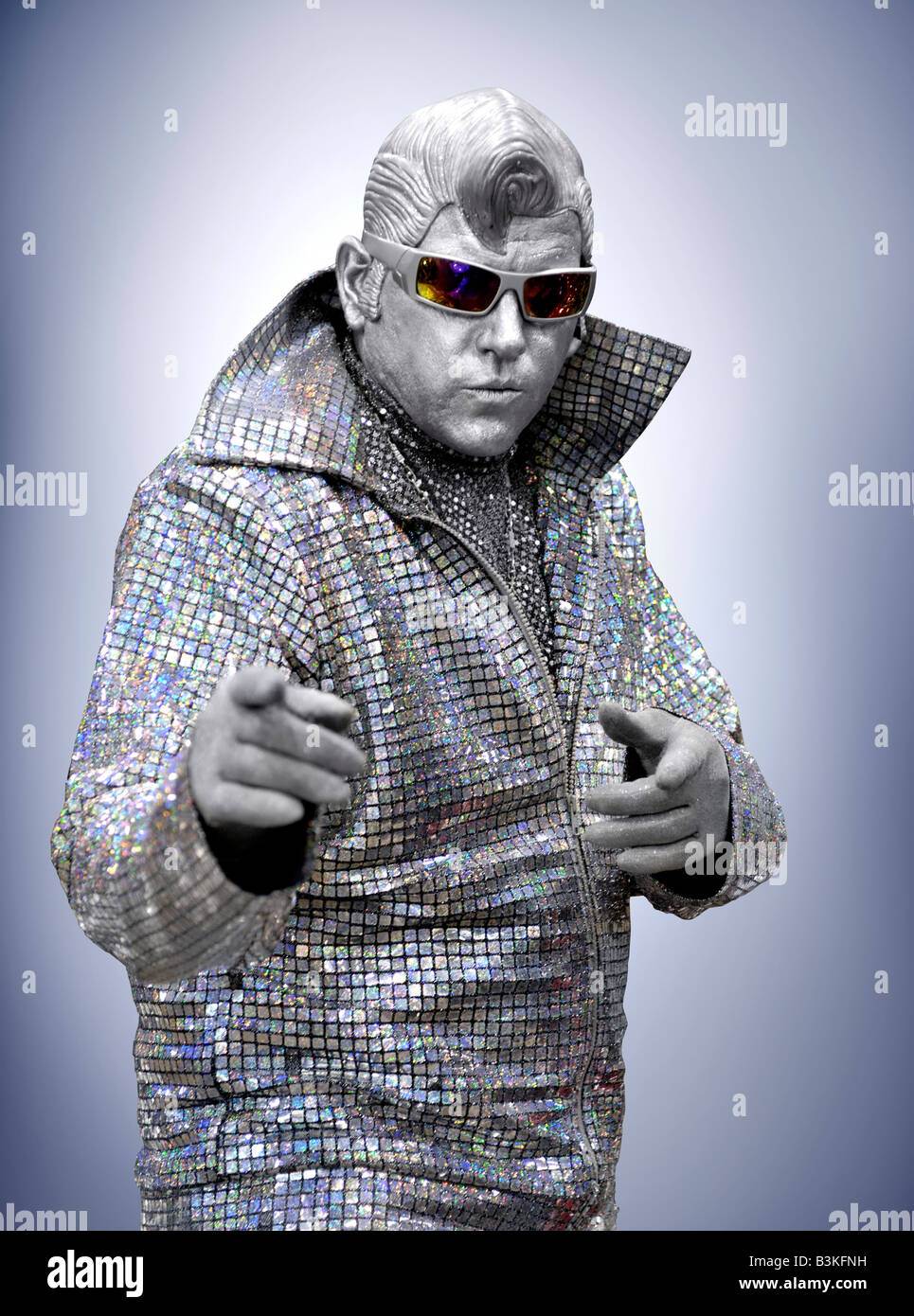 Silver body paint hi-res stock photography and images - Alamy
