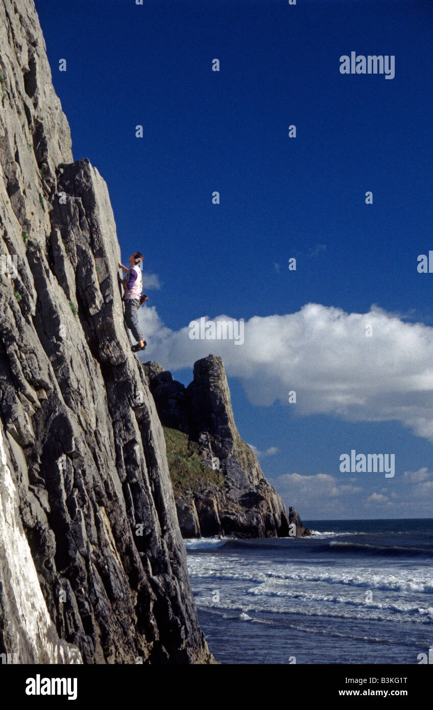 Gower climbing hi-res stock photography and images - Alamy