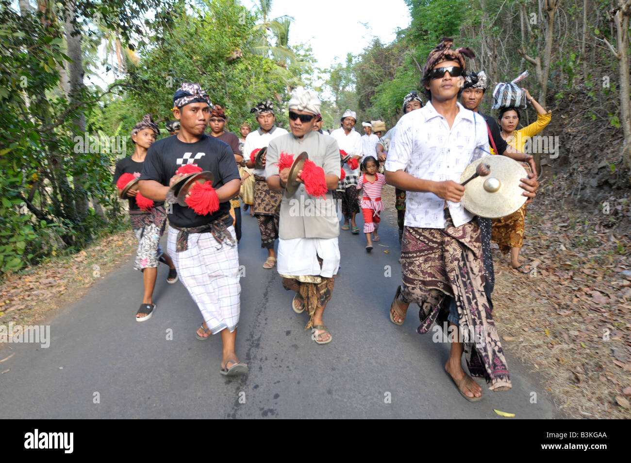 musicians, temple festival(odalan) procession ,antiga village ...