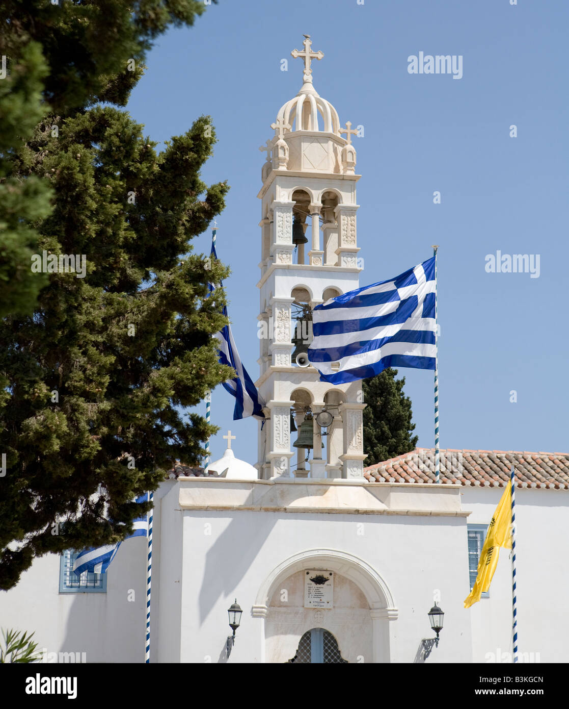 Traditional Church And Buildings, Spetses, Greece Stock Photo - Alamy