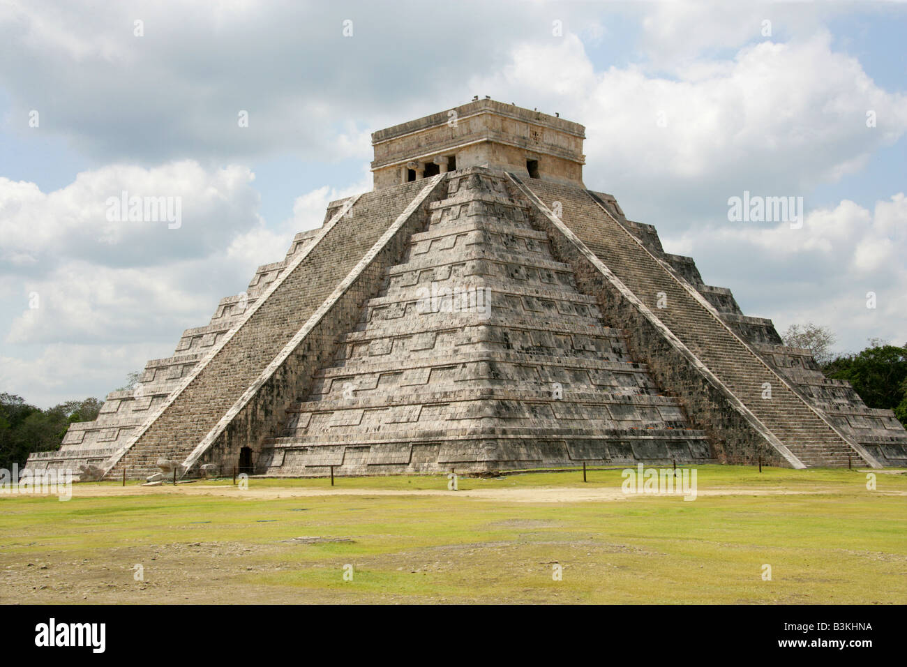 The Castle Pyramid (El Castillo Pyramid) or Temple of Kukulcan, Chichen ...