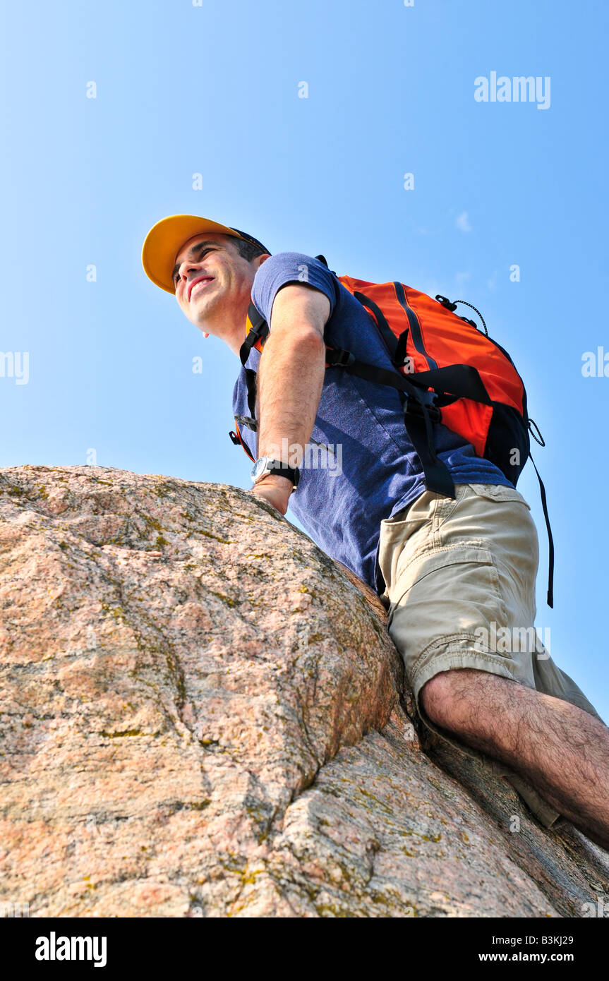 Backpack climb hi-res stock photography and images - Alamy
