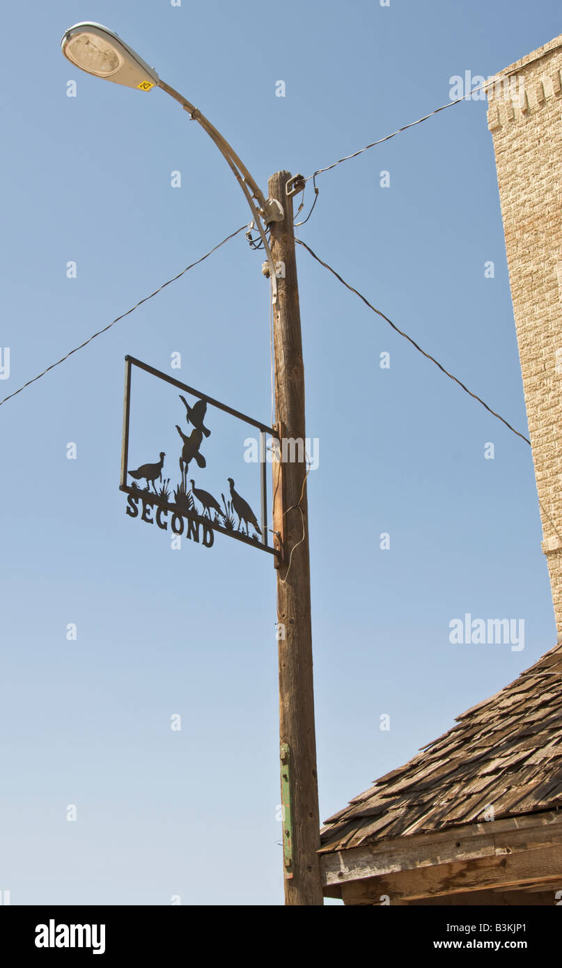 Texas Turkey downtown street sign Stock Photo - Alamy
