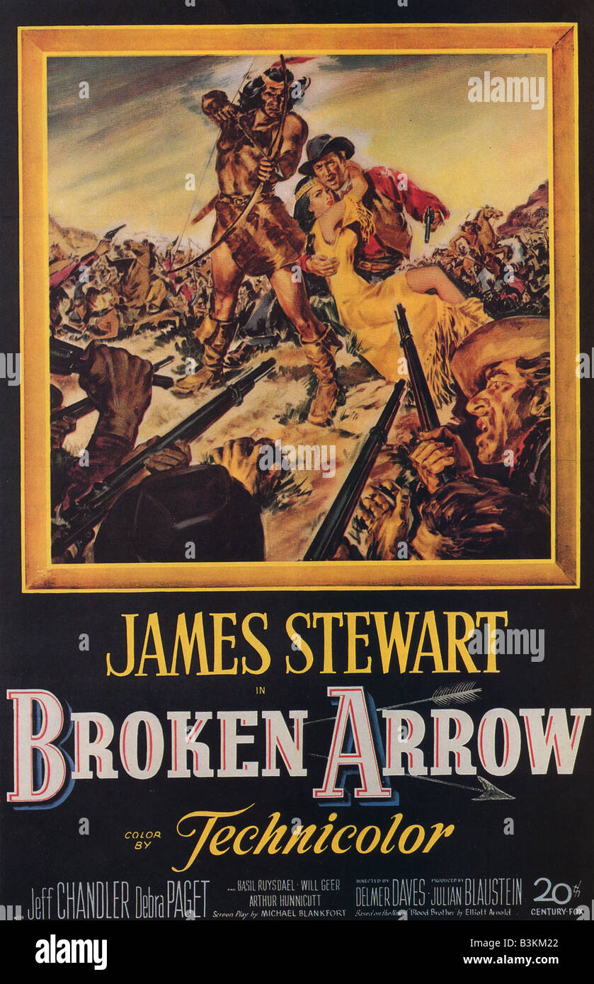 BROKEN ARROW poster for 1950 TCF film with James Stewart Stock Photo ...