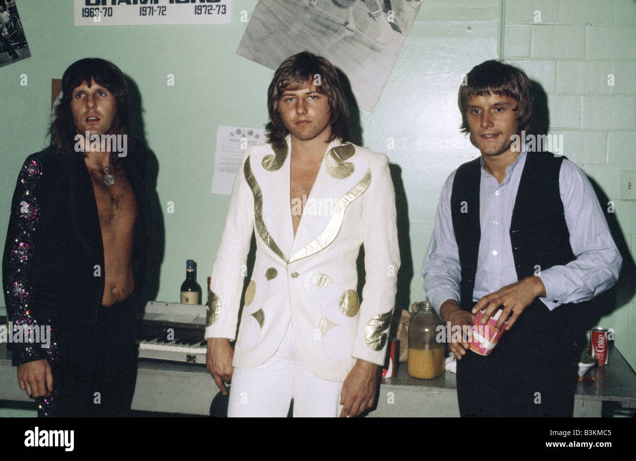 EMERSON LAKE AND PALMER UK rock group with from left Keith Emerson ...