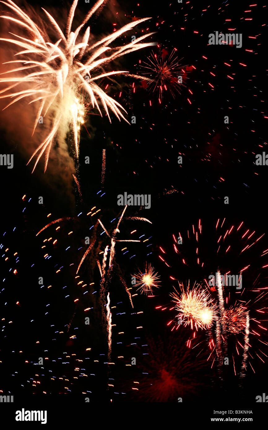 Composite firework display Stock Photo - Alamy