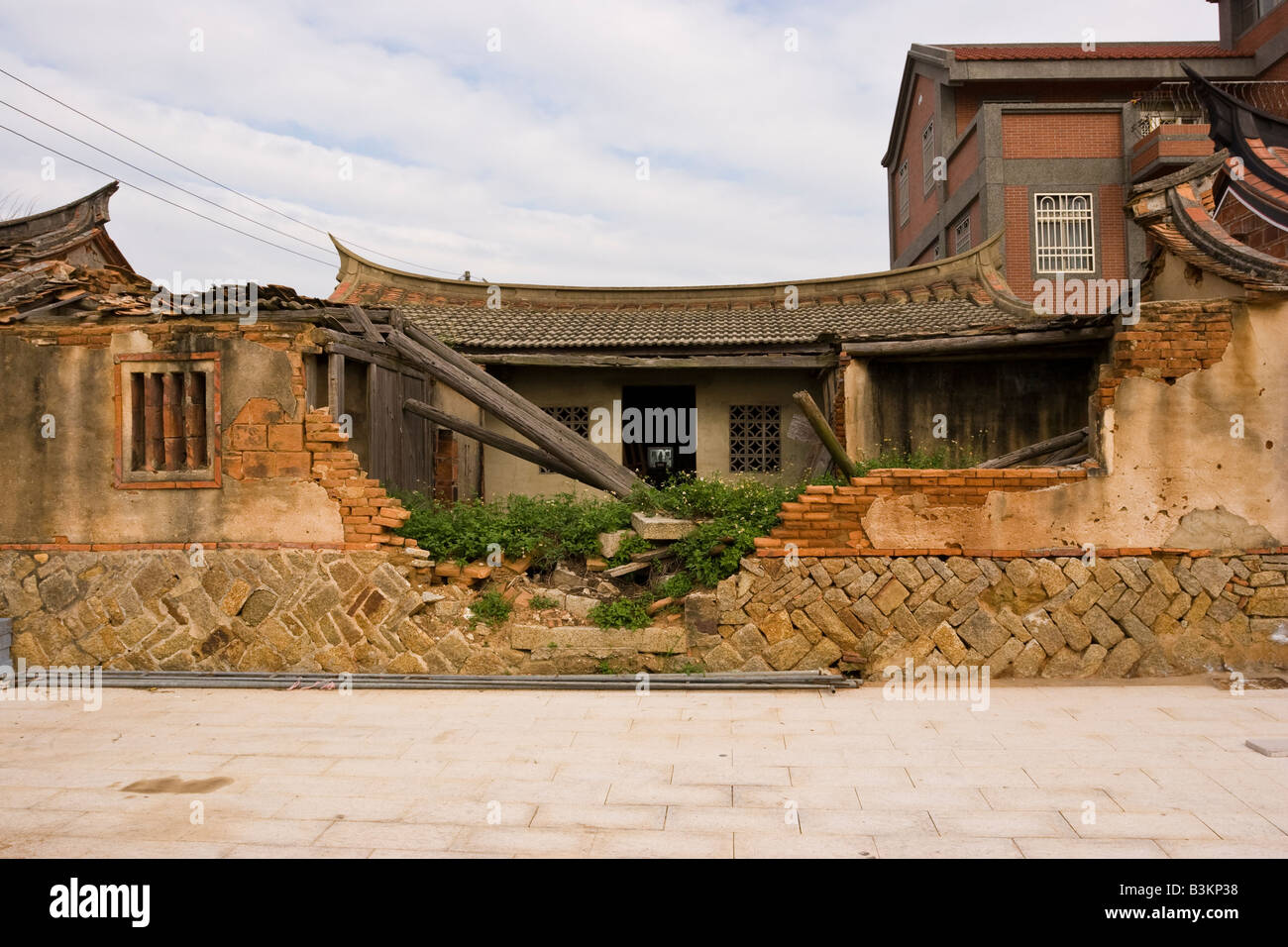 Damaged traditional southern Chinese housing on Kinmen Republic of ...