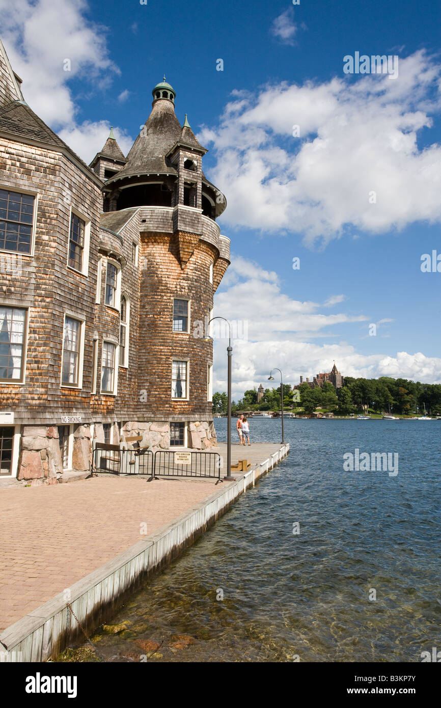Yacht House vertical: The huge Boldt Castle Yacht and Boat House with ...