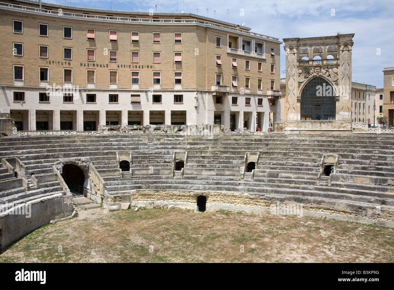 Ancient roman ampitheatre in Lecce Puglia Southern Italy June 2008 ...