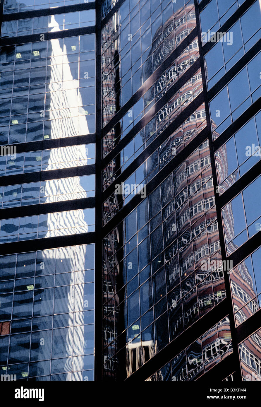 New York City glass buildings. Abstract reflection. Pattern of office ...