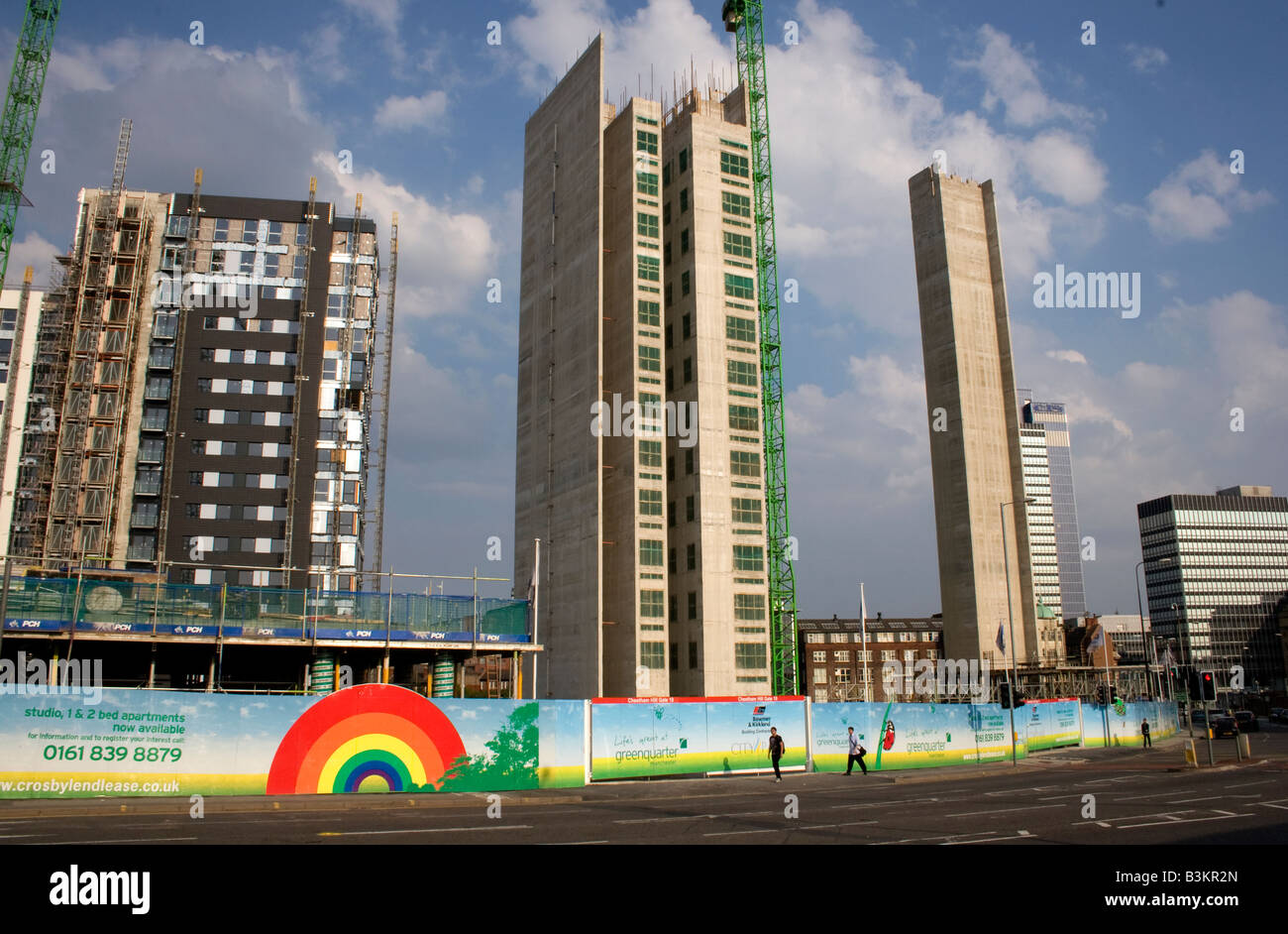 New apartment development Green Quarter, Manchester, UK Stock Photo - Alamy