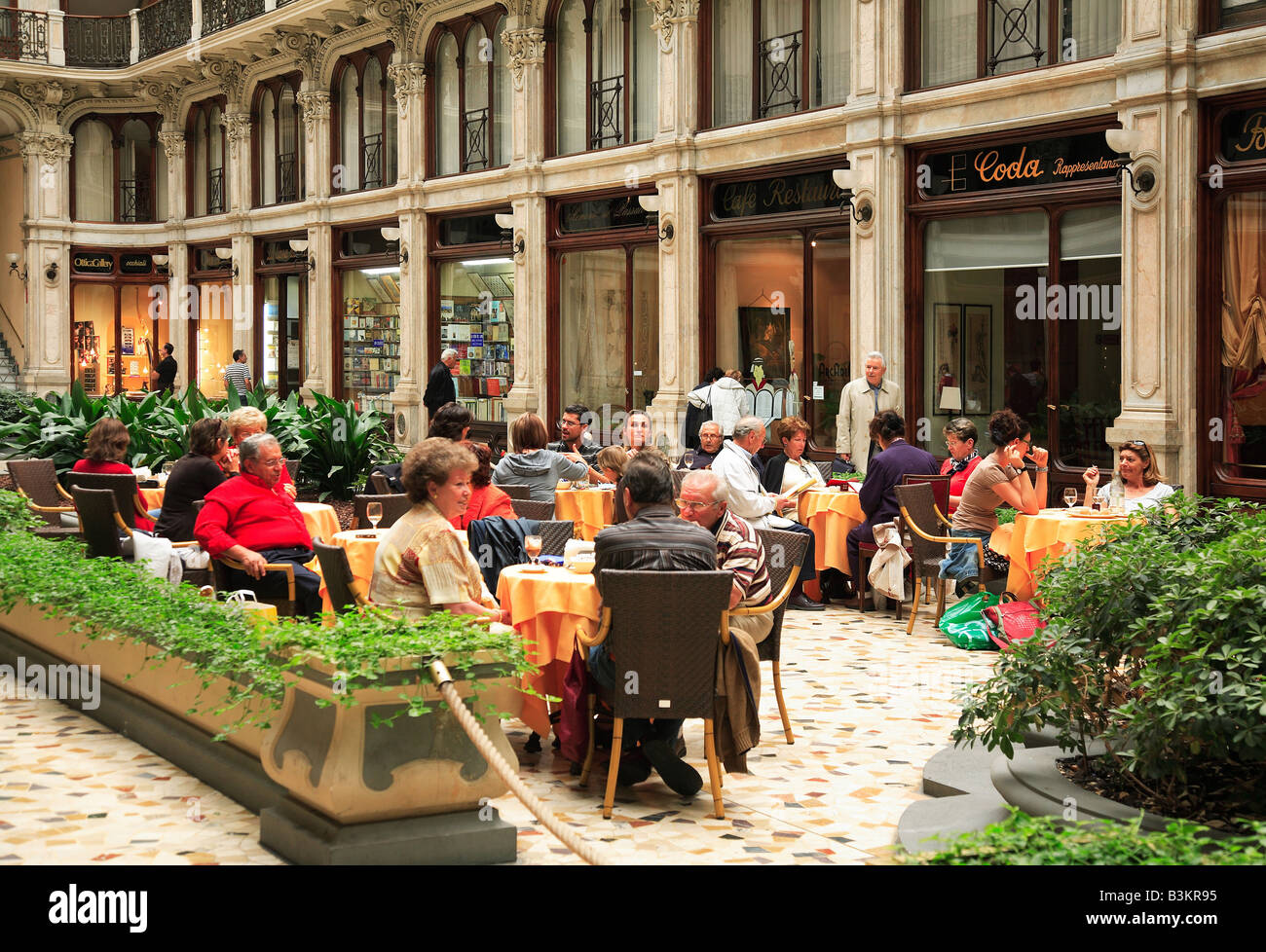 Cafes in the Galleria Subalpina Turin Torino Piemont Italy Stock Photo ...