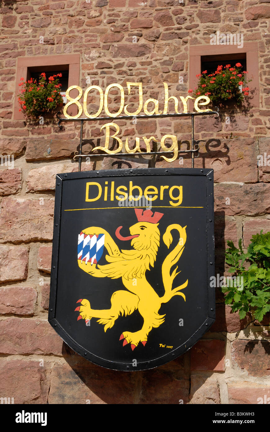 Emblem of Dilsberg made for the 800th anniversary of the town located ...
