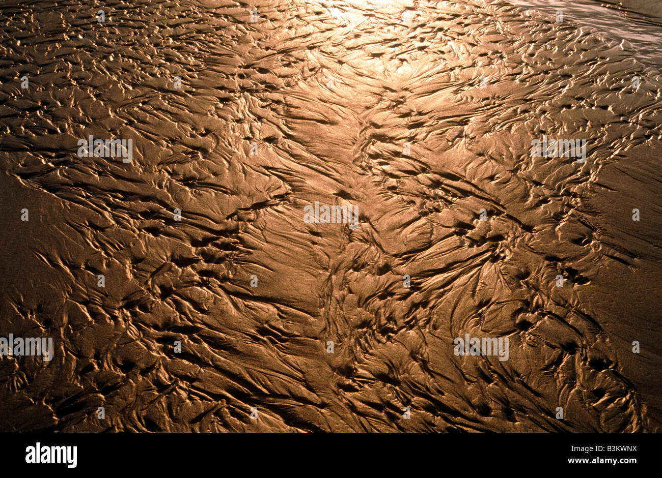 Water formed patterns in the sand of Southerndown beach, "Dunraven Bay ...