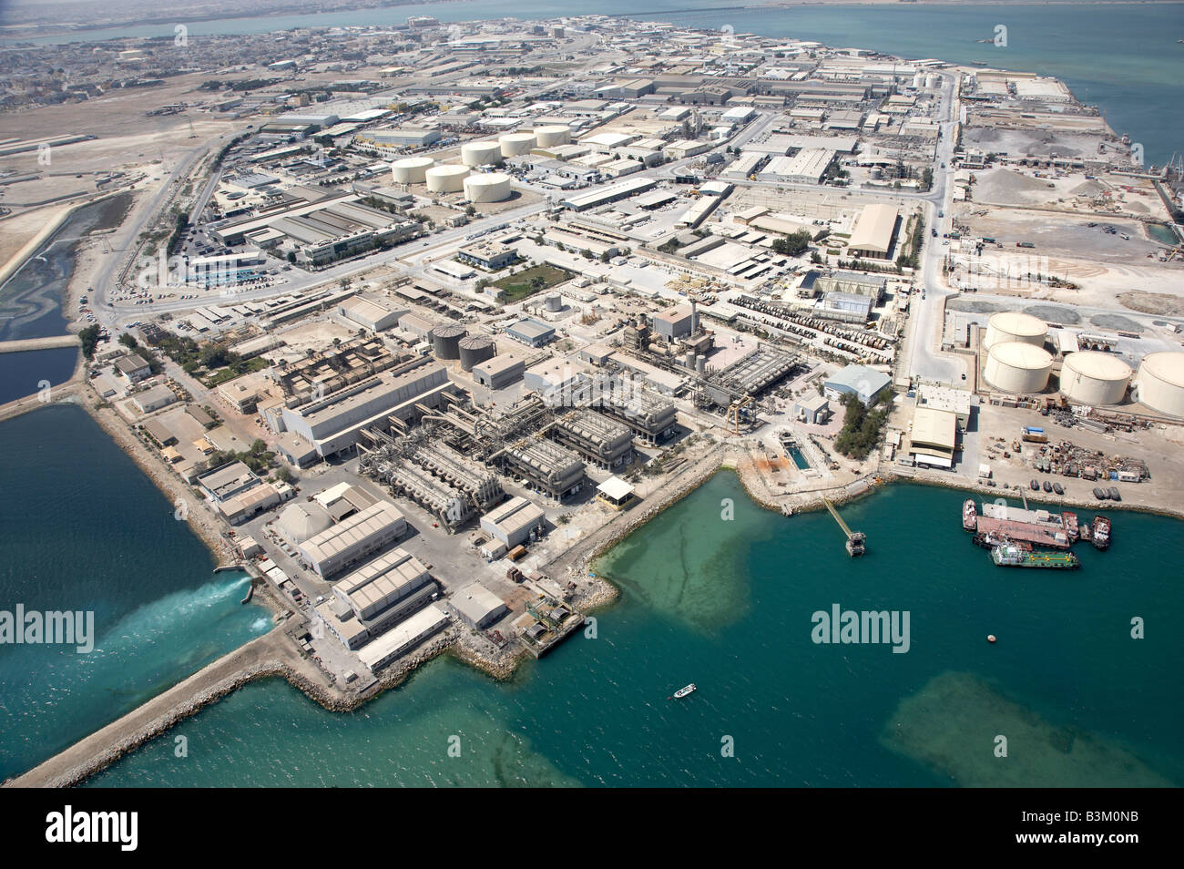 Arial photograph of costal industrial area in Bahrain Stock Photo - Alamy