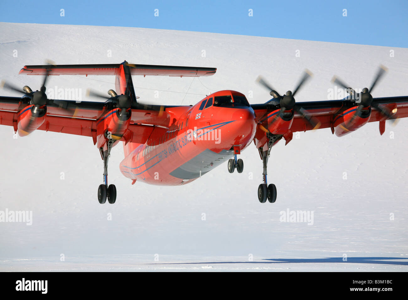 Aircraft taking off from blue ice runway in Antarctica Stock Photo - Alamy