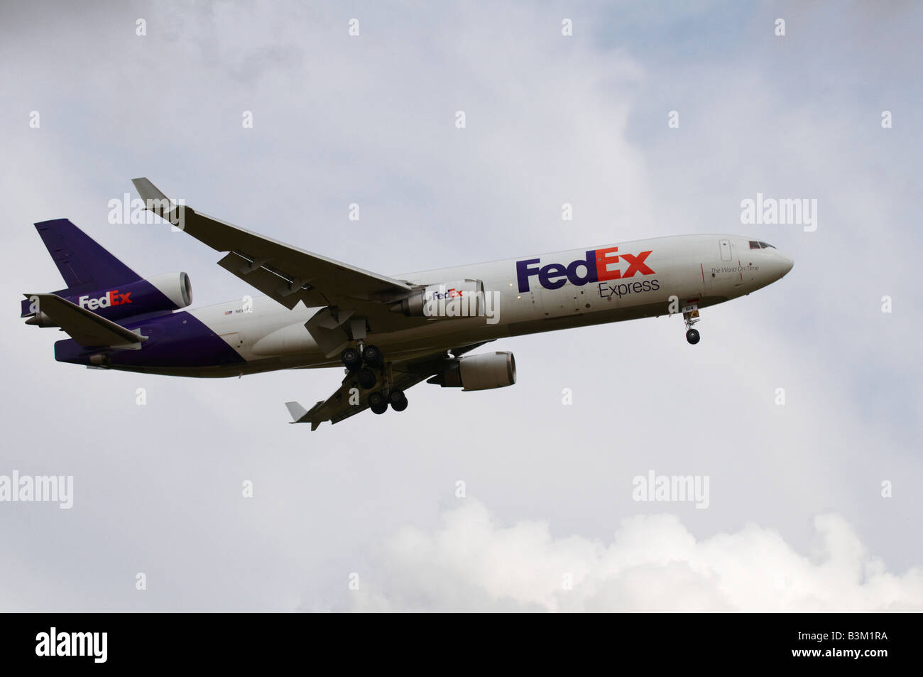 Fed Ex Aircraft approaching Stansted Airport Stock Photo - Alamy