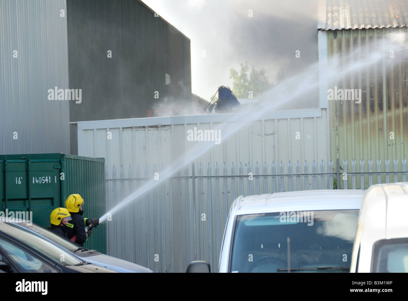 Fire in factory unit Basildon Essex Stock Photo - Alamy