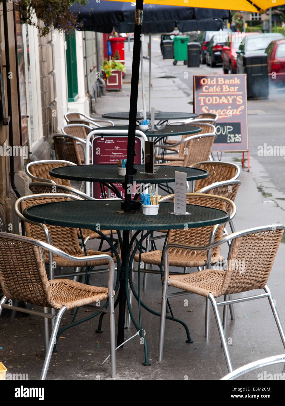 Empty café tables Stock Photo - Alamy