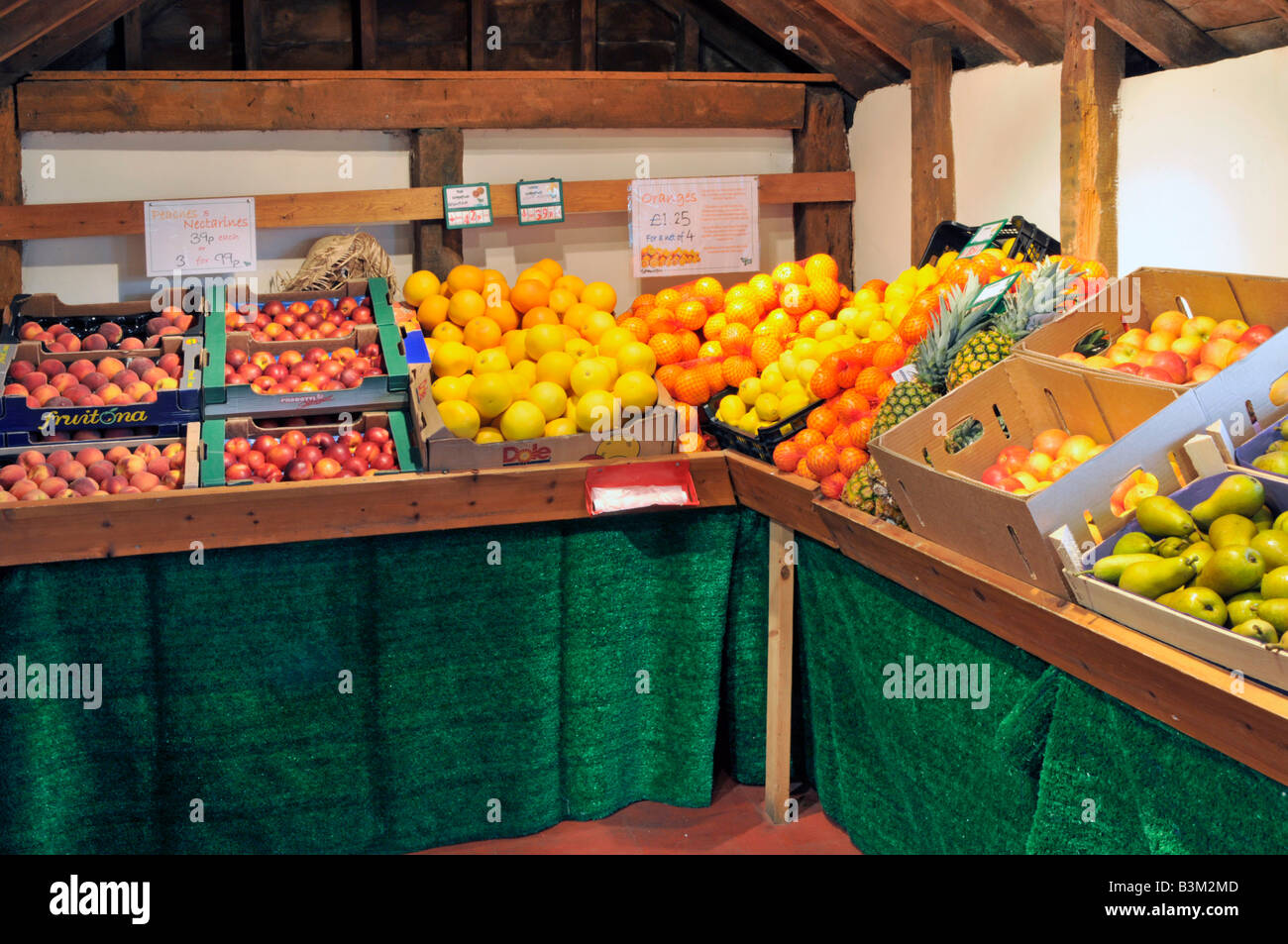 Close up Interior retail business Calcott Hall Farm Shop self service ...