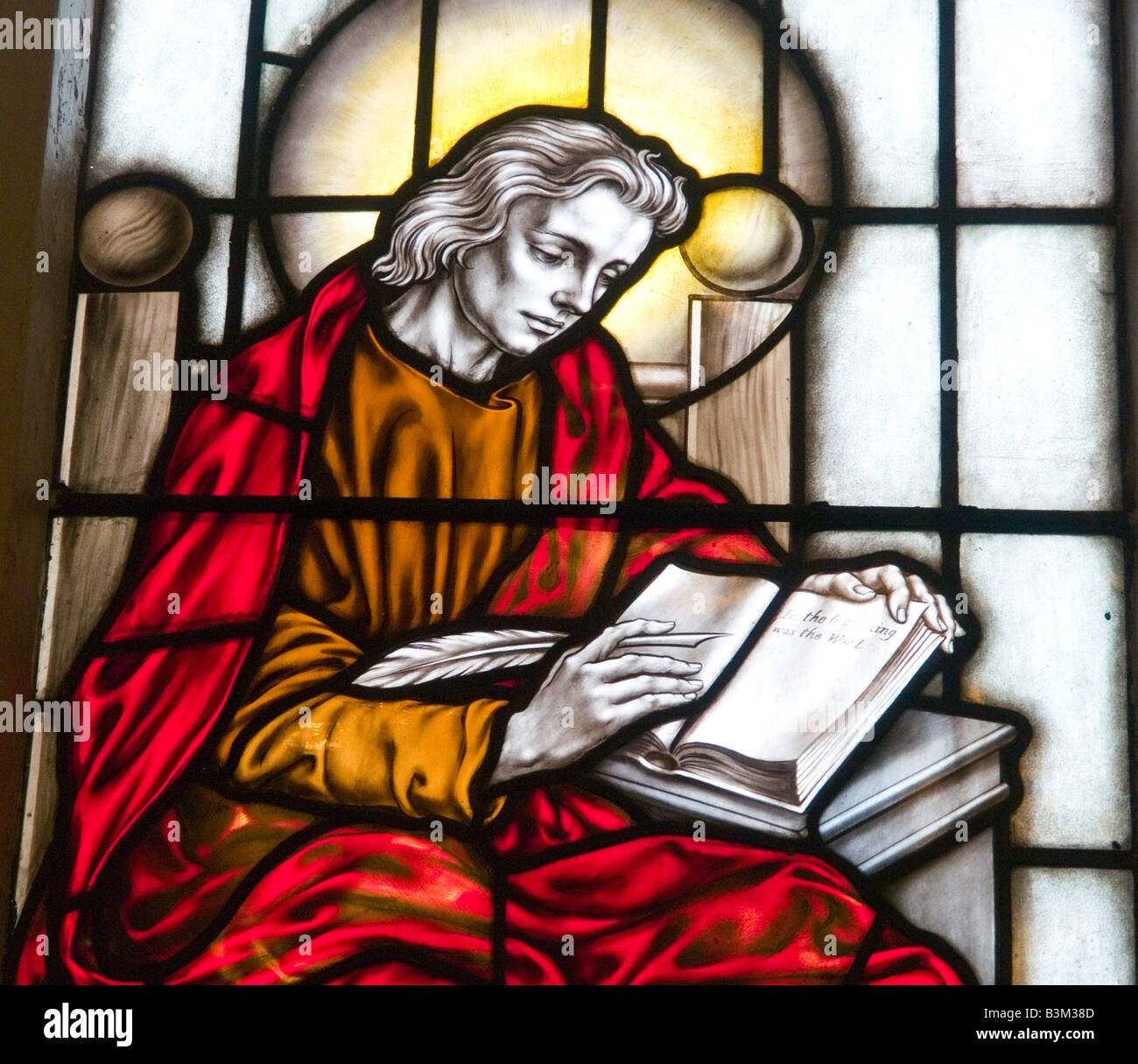 Close up of a William Morris stained glass window in the Meeting House ...