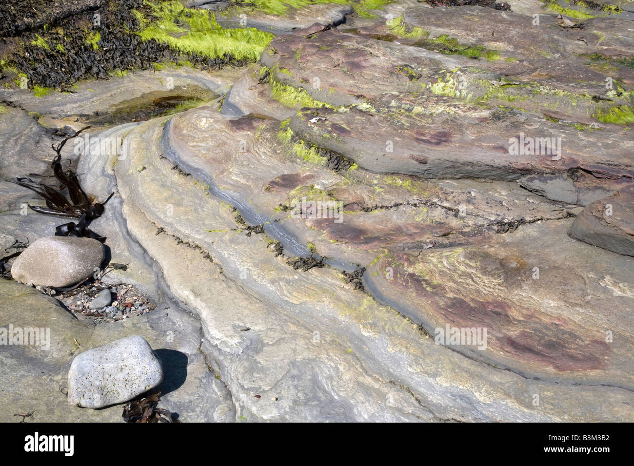 Interesting patterns formed through weathering of the limestone rocks ...