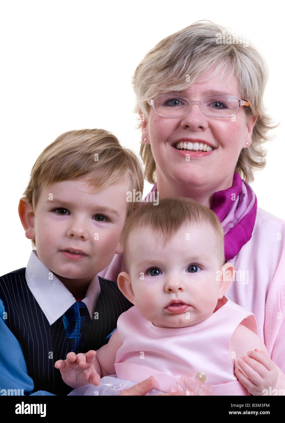 A happy family bonding together Mother and her two children Stock Photo ...