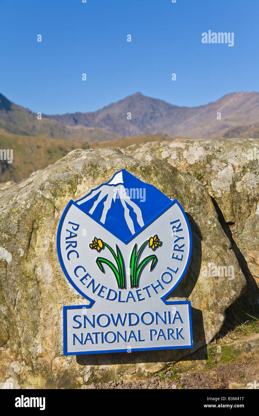 Snowdonia National Park sign, North Wales Stock Photo - Alamy