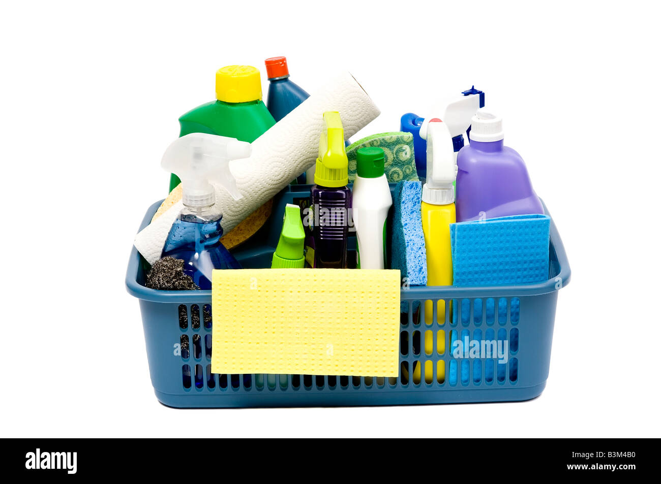 A full bucket of cleaning supplies The daily grind Stock Photo - Alamy