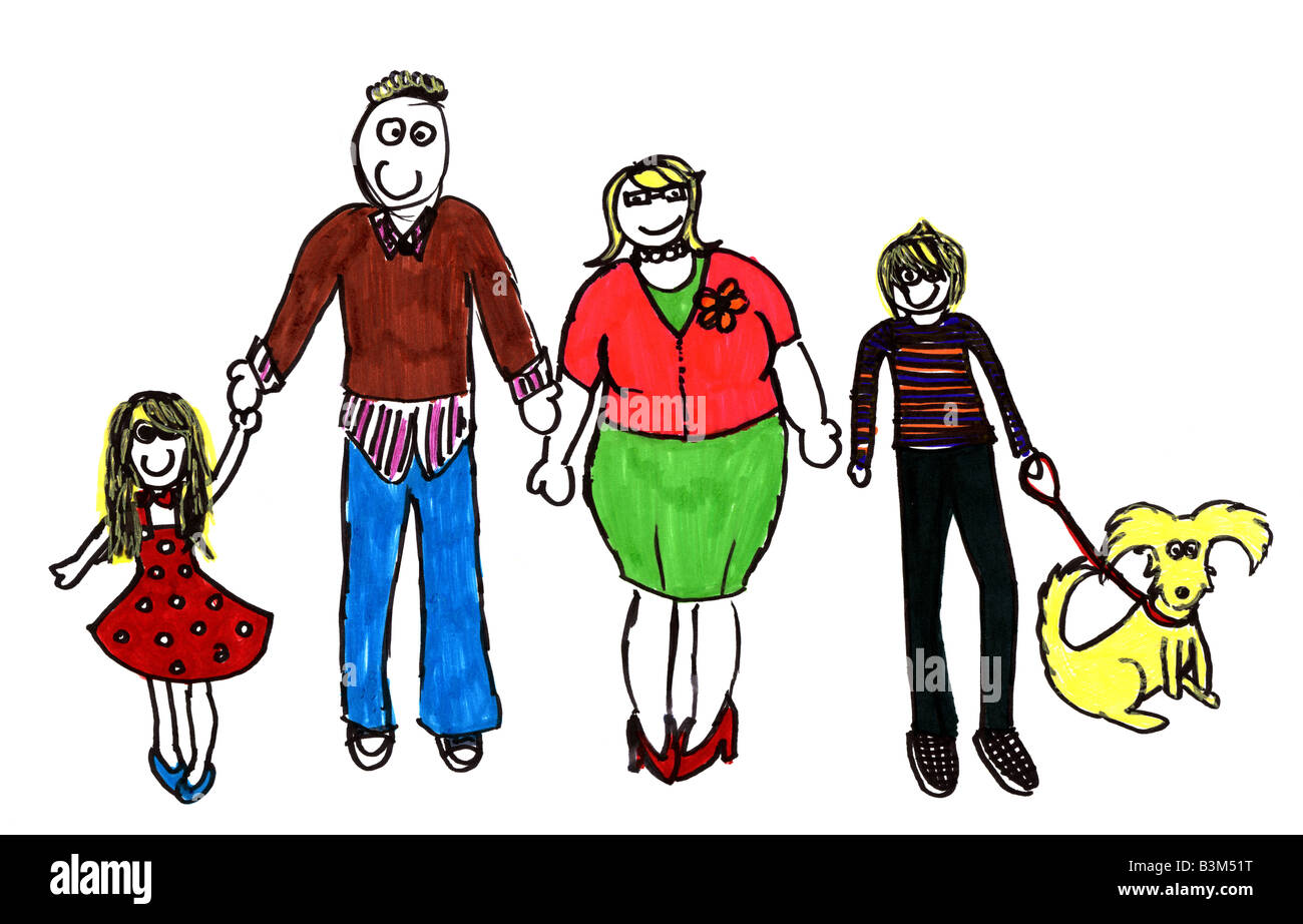 Stereotypical family unit hi-res stock photography and images - Alamy