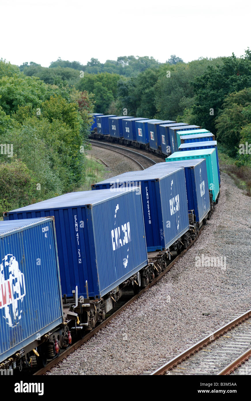 Shipping containers on a Freightliner train Hatton North Junction ...