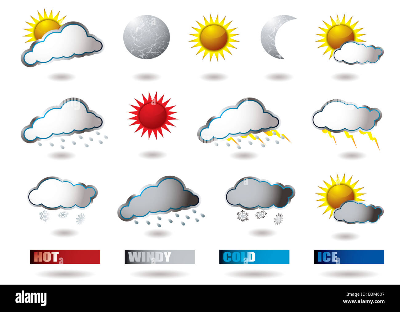 Weather icons sun cloud hi-res stock photography and images - Alamy