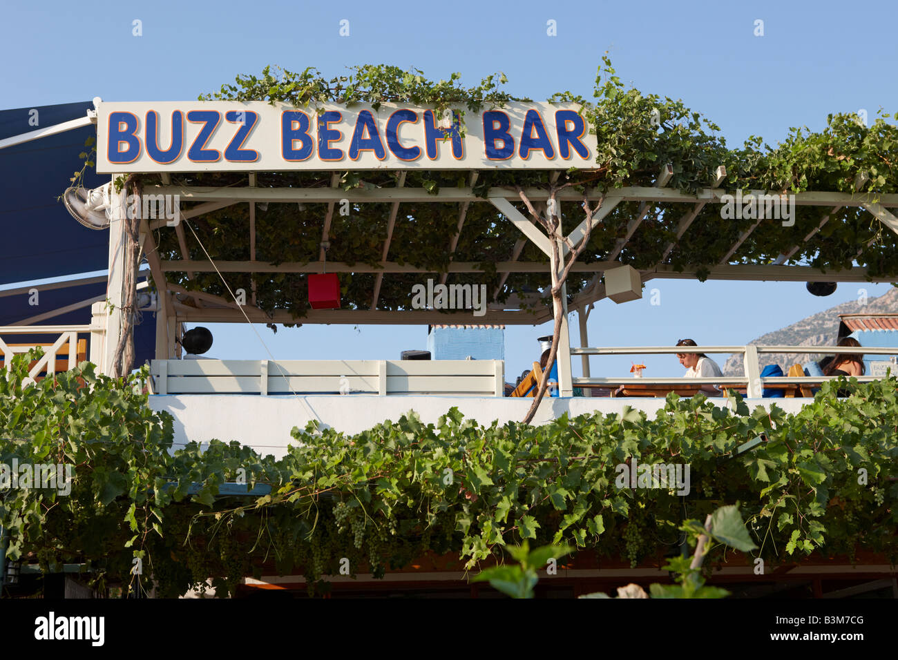Very popular Buzz Bar in the village of Oludeniz. Province of Mugla ...