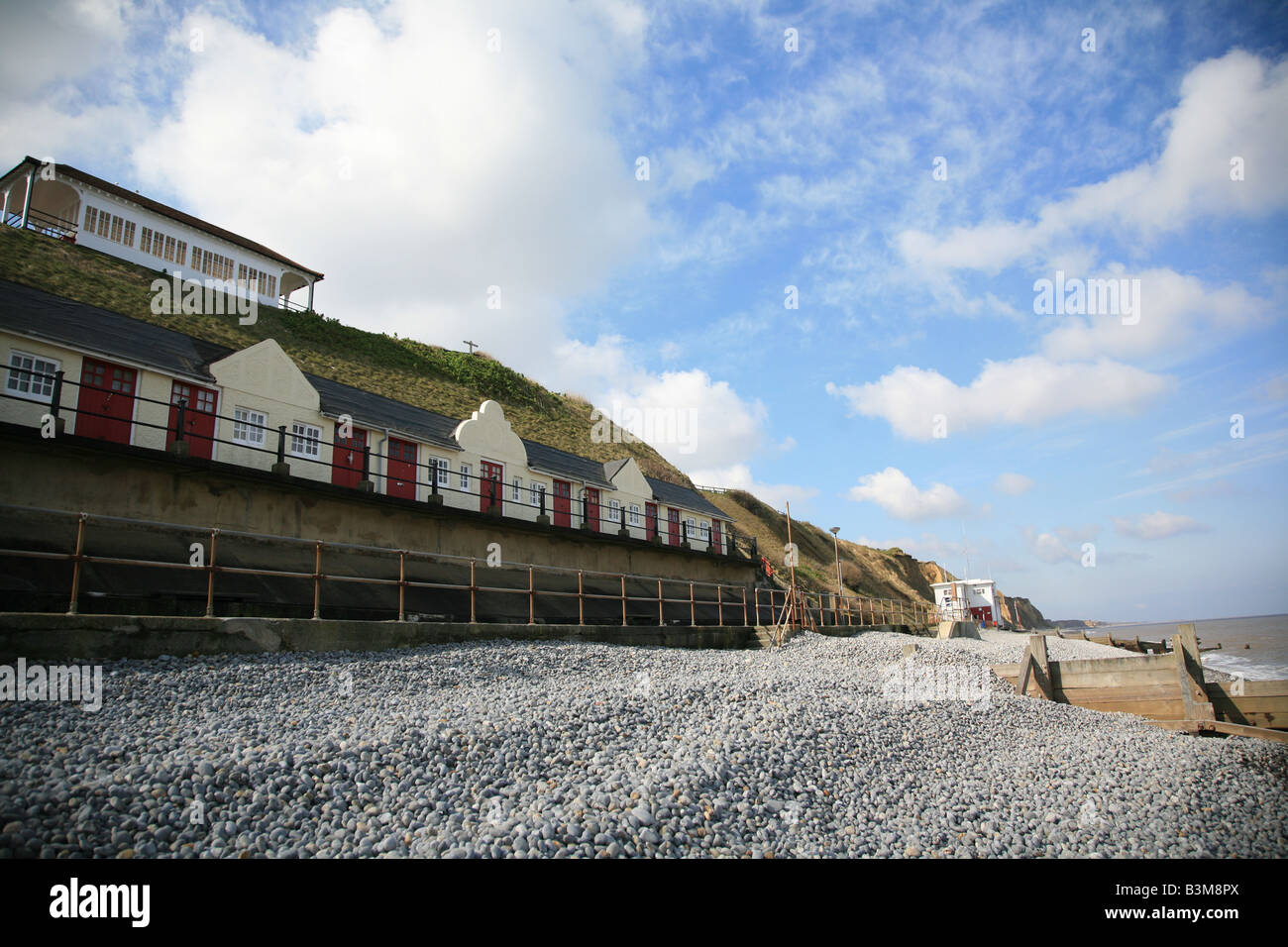Beach Huts and Blue Sky. Sheringham, Norfolk Stock Photo - Alamy