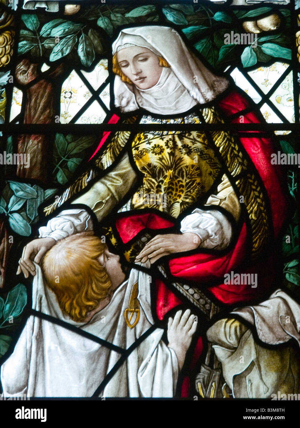 Close up of a William Morris stained glass window in the Meeting House ...