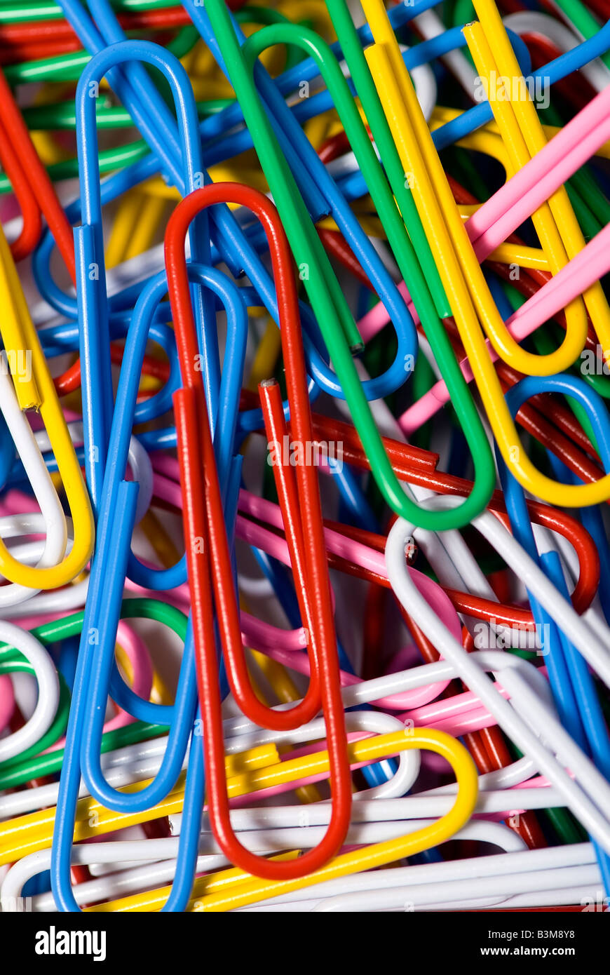 A close up of colorful paperclips in an office Stock Photo - Alamy