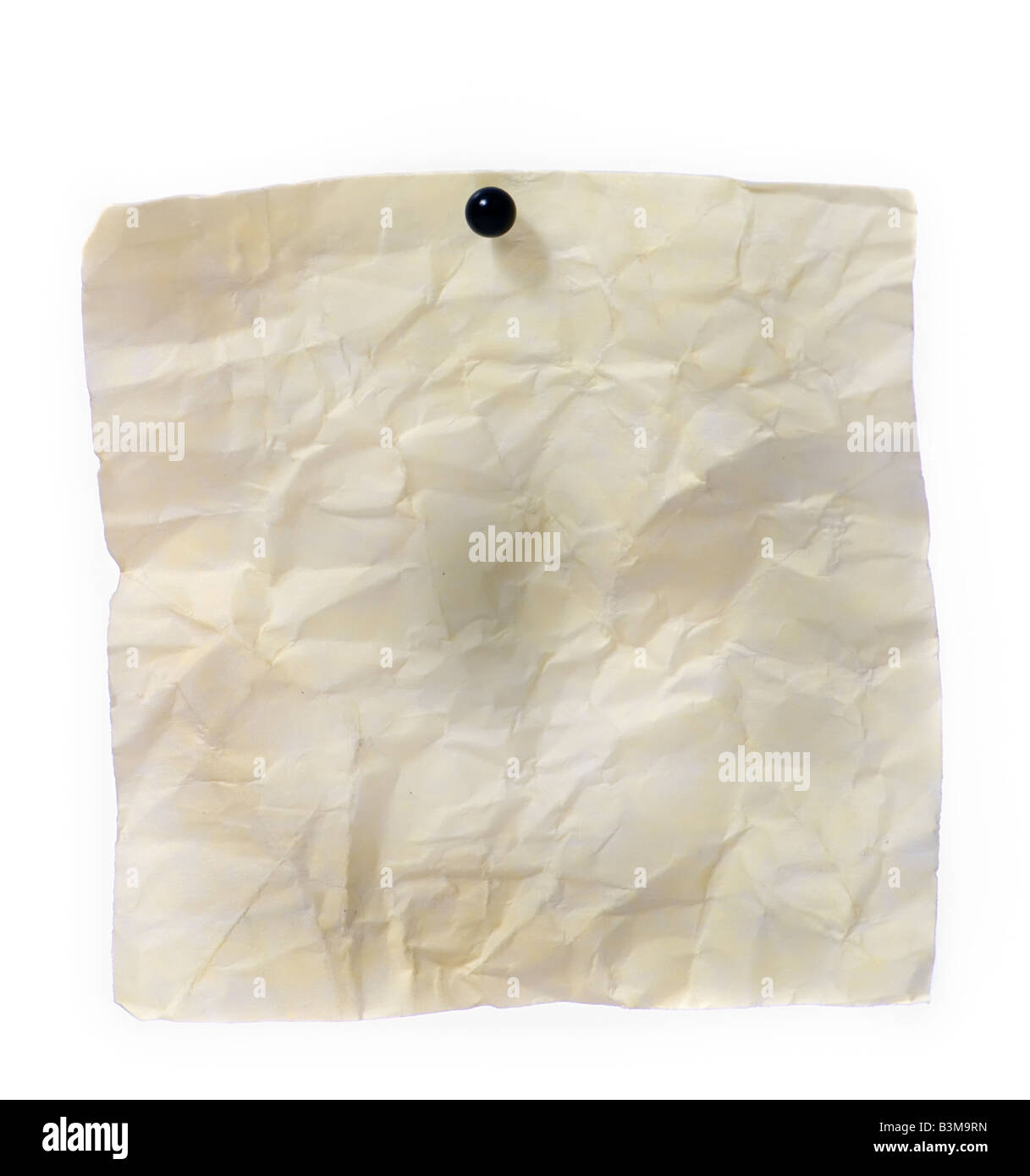 An old post it on a white background Isolated Stock Photo - Alamy