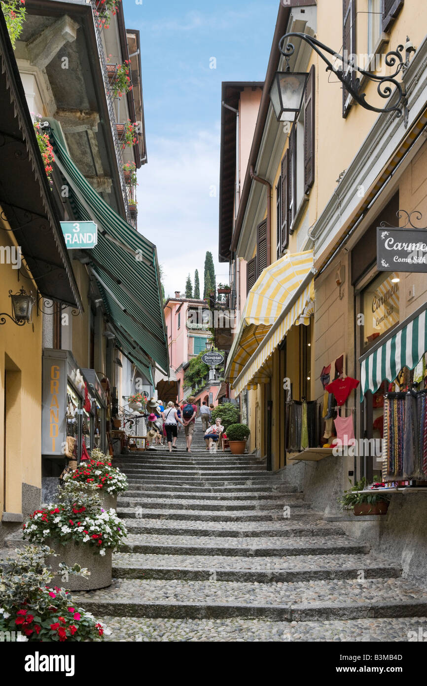 Italy lombardy lake como bellagio typical street hi-res stock ...