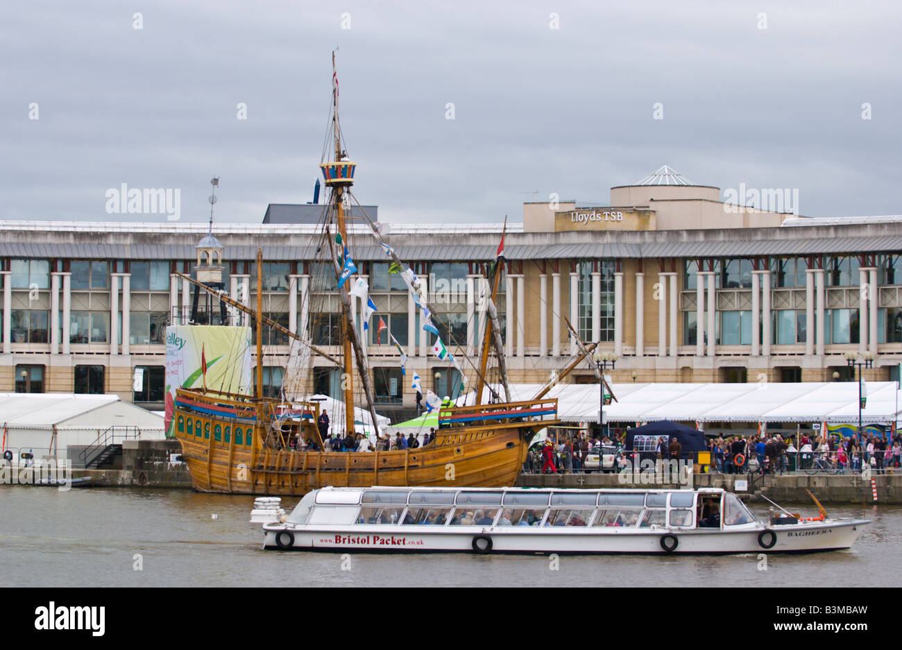 The Matthew moored opposite Lloyds TSB building Harbourside Bristol ...