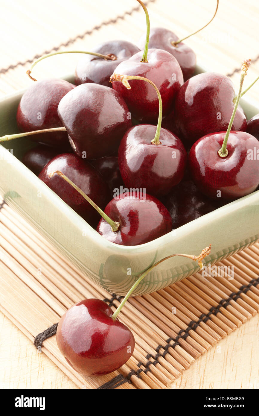 English Red Cherries in a Bowl Stock Photo - Alamy