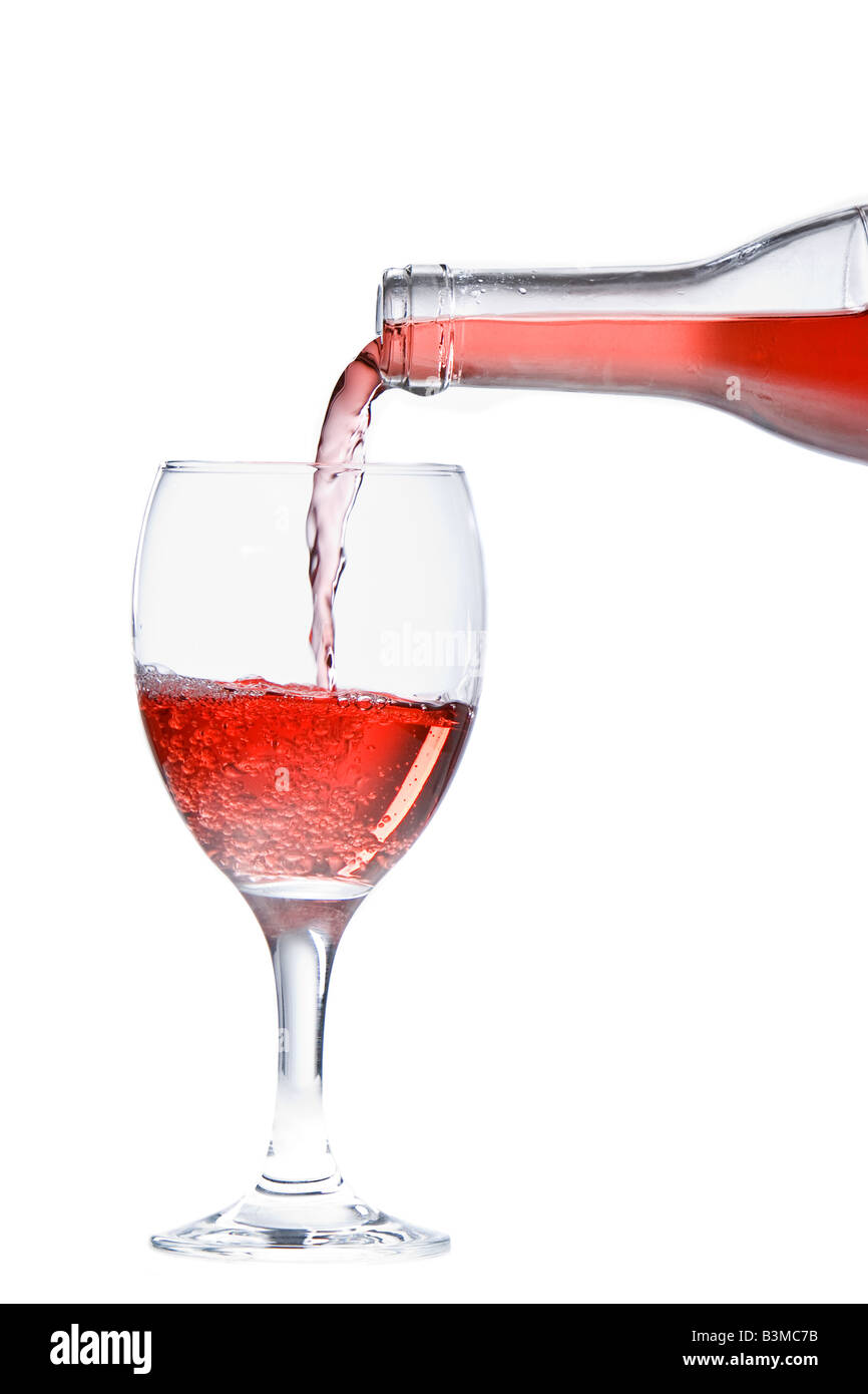 Shot of Pouring a Glass of Refreshing Rose Wine Stock Photo - Alamy